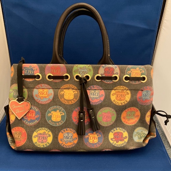Dooney & Bourke | Bags | Dooney Bourke Multicolor Logo Tote Bag | Poshmark